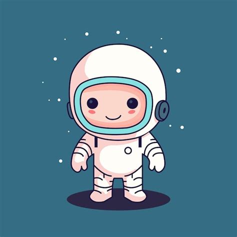 Lindo Astronauta Ilustraci N Plana Kawaii Personaje De Vector De