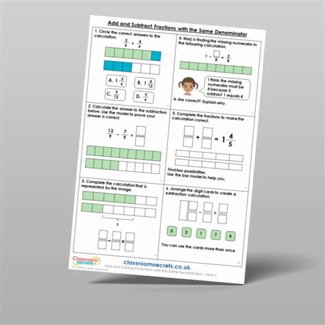 Add And Subtract Fractions With The Same Denominator Mixed Activity