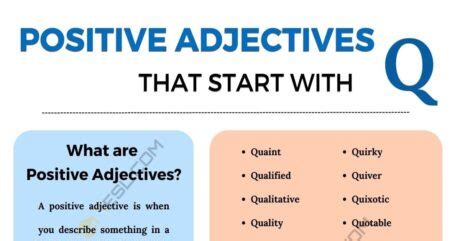 52 Positive Adjectives That Start With Q Q Words To Describe Someone