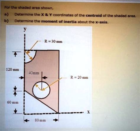 Solved For The Shaded Area Shown Determine The X Y Coordinates Of The