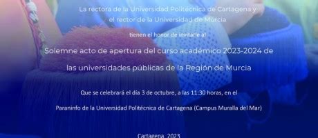 Solemne Acto de Apertura del Curso Académico 2023 24 Inicio