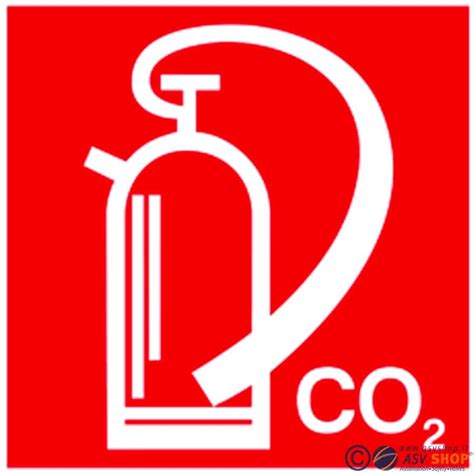 IMO FIRE FIGHTING SIGN Fire Extinguisher CO2 Adesivo Fotoluminescente