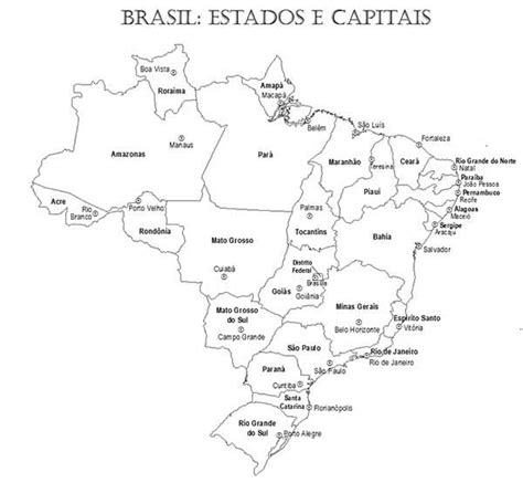 Desenhos Do Mapa Do Brasil Para Imprimir E Colorir Pintar Estados