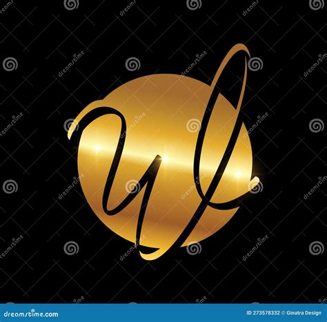 Golden Monogram Initial Logo Letter WL Stock Vector Illustration Of