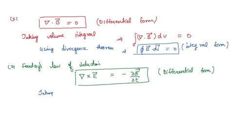 solved write maxwell s equations in integral and differential form and show the major