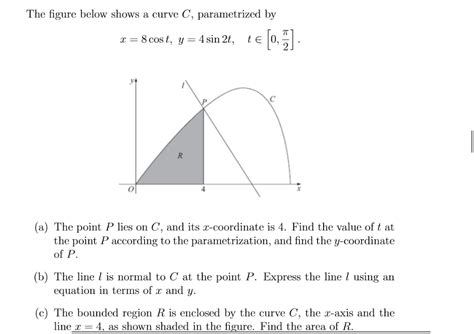solved the figure below shows a curve c parametrized by a
