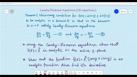 cauchy riemann equations in bangla analytic function c r equations youtube
