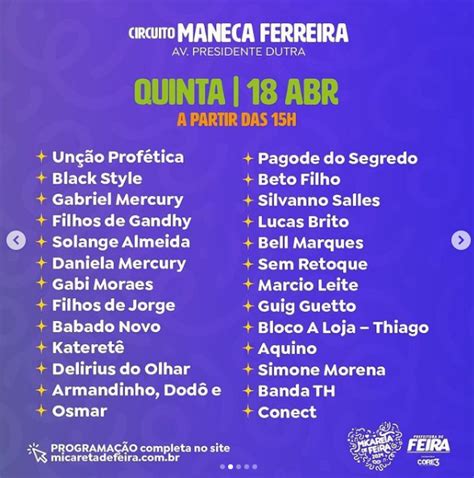 Prefeitura divulga programação completa da Micareta de Feira 2024
