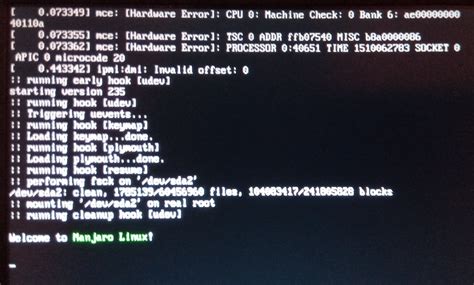 Manjaro Hardware Error During System Boot Unix Linux Stack Exchange