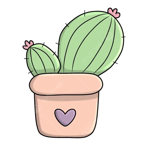 Ilustración De Planta Linda De Dibujos Animados De Cactus Suculentos En