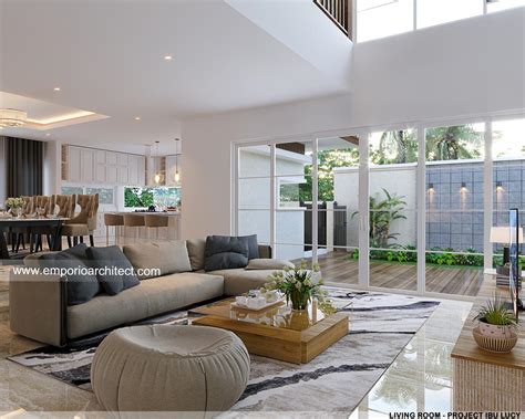 Desain Ruang Keluarga Rumah Modern 3 Lantai Ibu L Di Tangerang Selatan