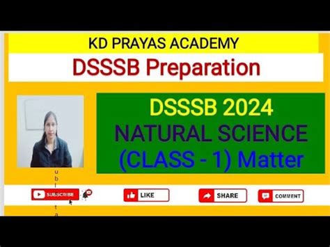 DSSSB PREPARATION 2024 DSSSB TGT Science Natural Science NCERT CLASS