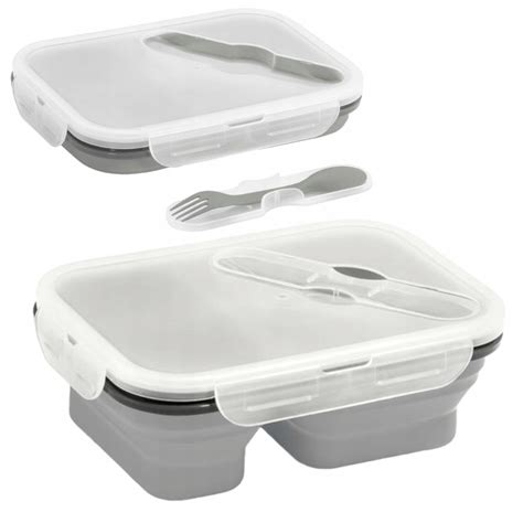 Pojemnik silikonowy plastikowy na żywność Duży 2w1 śniadaniówka LUNCH