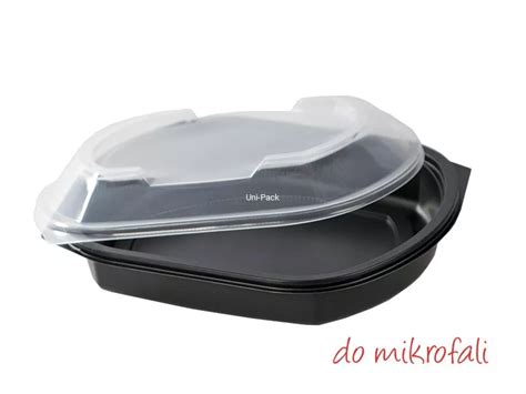 Pojemnik obiadowy 1000 ml NIEDZIELONY czarny 238x203x38 mm spód