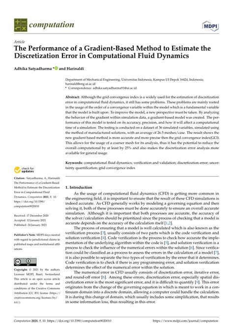 pdf the performance of a gradient based method to estimate the discretization error in