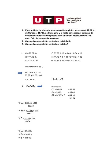 S03 Ejercicios Adicionales DE Formula Empírica y molecular 16 1 En