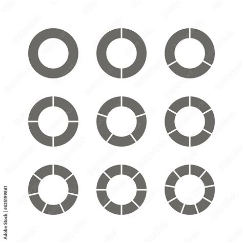 Fototapeta Piechart With Grey Segments Circle Section Template Pie