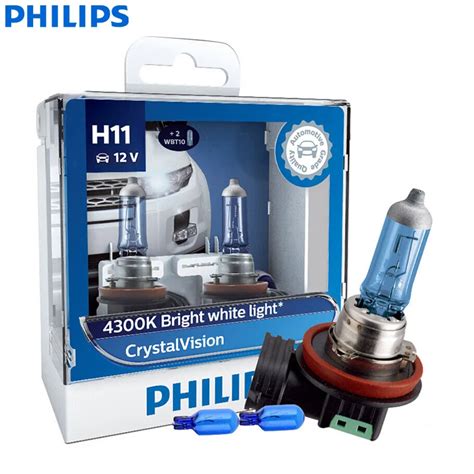 Philips Crystal Vision H11 12V 55W PGJ19 2 12362CVSM 4300K Bright White