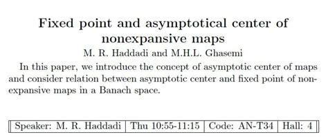 pdf relation between fixed point and asymptotical center of nonexpansive maps