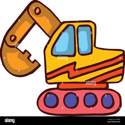 Big Excavator Cartoon Collection Stock Vector Illustration Stock Vector