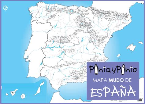 Mapa mudo de España impreso e interactivo Pinta y Pinto
