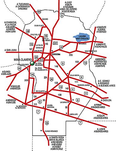 Principales carreteras de la Provincia de Córdoba Argentina Gifex