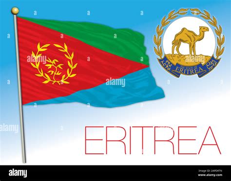 Eritrea Official National Flag And Coat Of Arms African Country