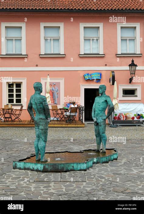 Pissing Sculpture By David Cherny And A Bar In The Kafka Museum Courtyard Mala Strana Prague