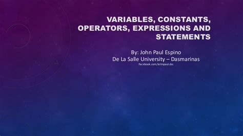 computer programming variables constants operators expressions and