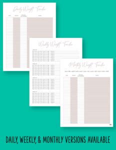 Weight Loss Trackers Free Printables Printabulls