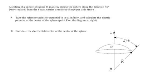 solved a section of a sphere of radius r made by slicing