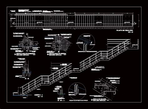 Detalle De Escalera Metalica En Autocad Cad Kb