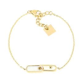 Bracelet Zag Bijoux acier doré nacre blanche Rakuten
