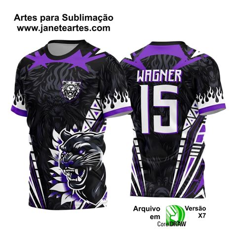 Arte Vetor Camisa Interclasse Pantera Roxa Fohas Janete Artes