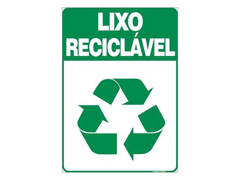 PLACA LIXO RECICLÁVEL