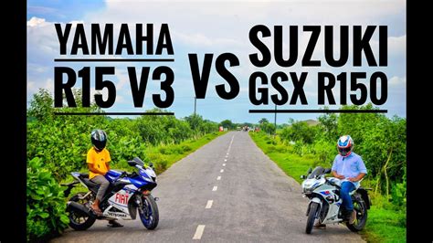 YAMAHA R15 V3 Vs SUZUKI GSX R150 DRAG RACE EPIC RACE YouTube