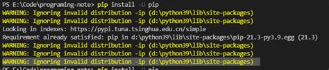 WARNING Ignoring Invalid Distribution Ip D Python39 Lib Site