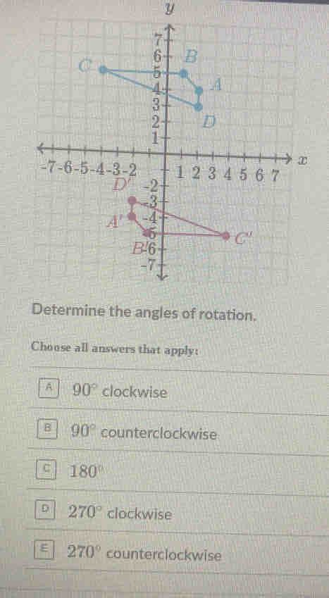 Solved Y Les Of Rotation Choose All Answers That Apply A