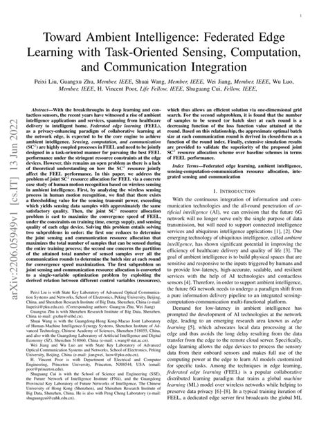 toward ambient intelligence federated edge learning with task oriented sensing computation