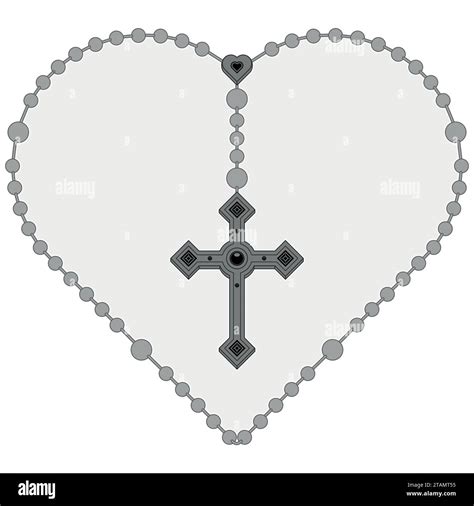 Rosario en forma de corazon Imágenes vectoriales de stock Alamy