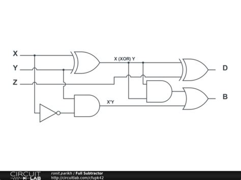 circuit diagram of full subtractor circuit diagram