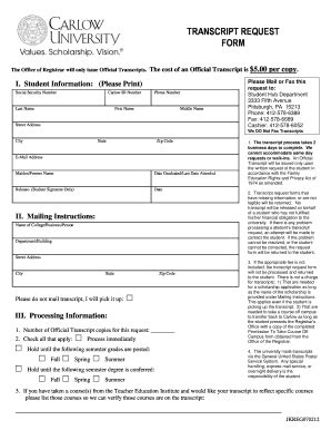Fillable Online The Office Of Registrar Will Only Issue Official