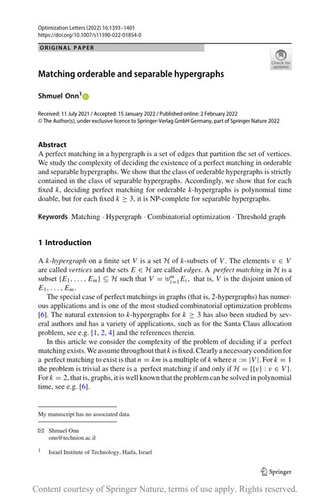matching orderable and separable hypergraphs request pdf