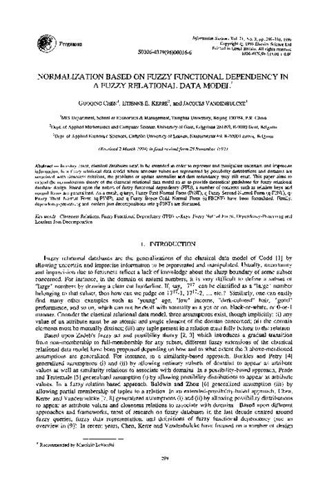 pdf normalization based on fuzzy functional dependency in a fuzzy relational data model