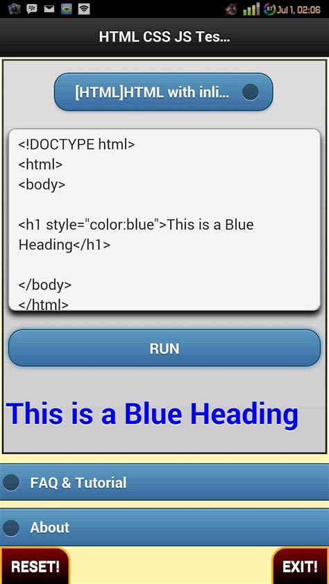 html css js tester example apk para android download