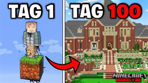 Ich Überlebe 100 Tage in ONE BLOCK Minecraft Hardcore Teil 3 YouTube
