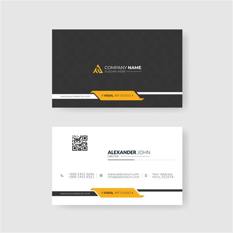 Yellow And Black Business Card Template 11127978 Vector Art At Vecteezy