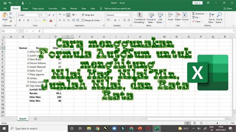 Cara Menggunakan Formula Autosum Untuk Mengolah Data Di Ms Excel Youtube