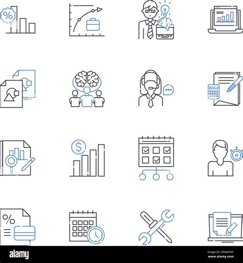 Performance Analytics Line Icons Collection Metrics Analysis