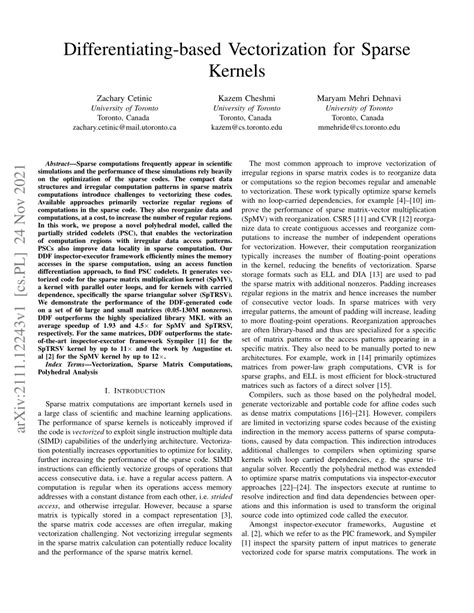 pdf differentiating based vectorization for sparse kernels